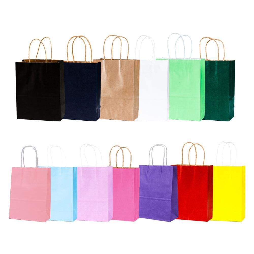 Kraft Carry Shopping Paper Bags 20-100PCS 12Colours – Discount ...