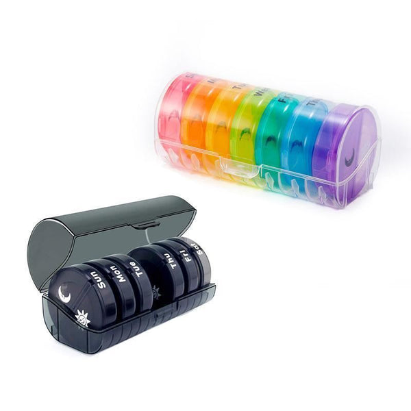 7-Day Pill Box Organizer 2Colours 1PC – Discount Packaging Warehouse