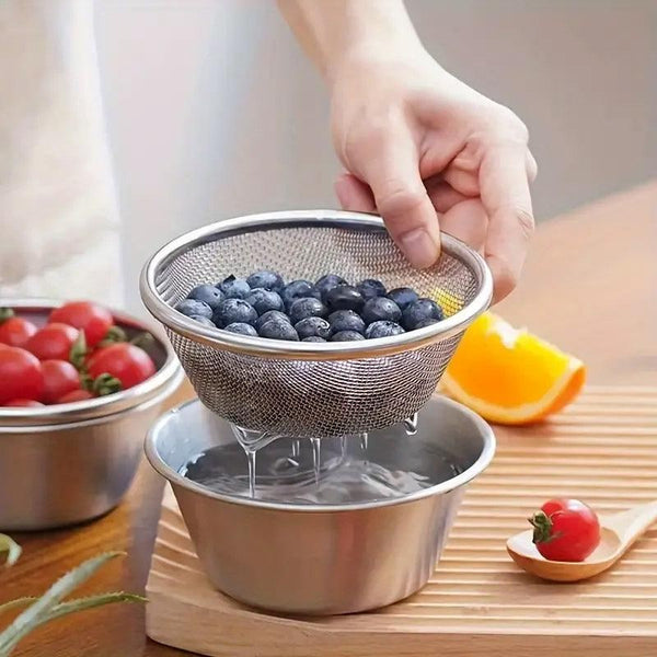 Stainless Steel Sieve Drainage Basket 1Set – Discount Packaging Warehouse