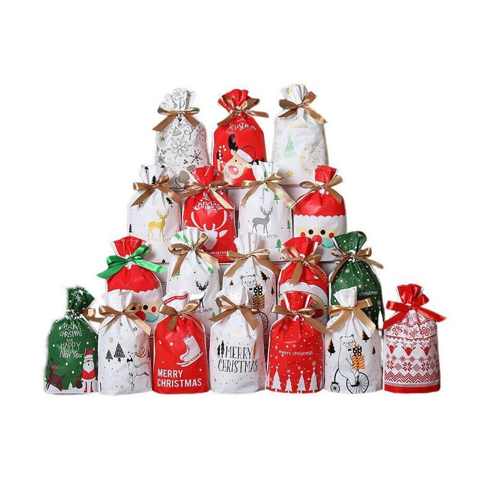 Drawstring Gift Bags Bulk 30-Pack Christmas Gift Bags Assorted Sizes ...