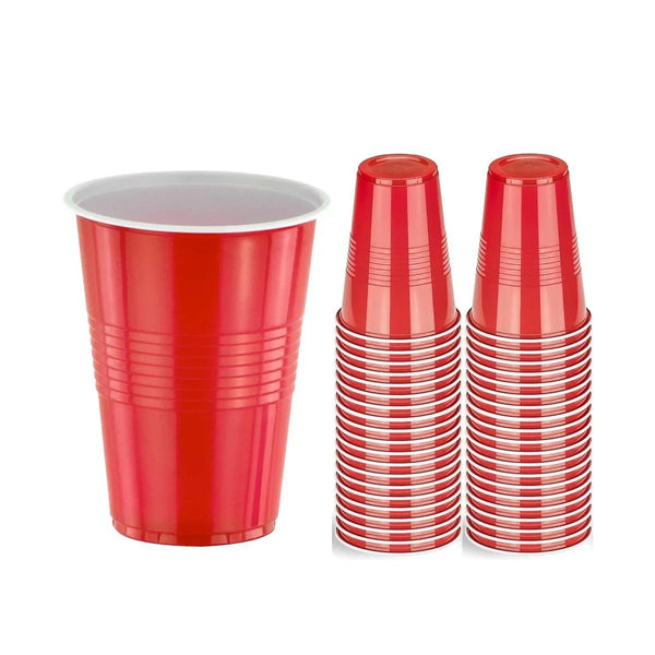 Red Plastic Party Cups 16oz (50-Pack) – Reusable & Disposable ...