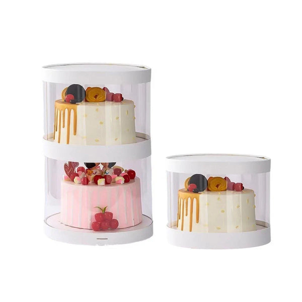Clear Round Cake Box PET Plastic Elegant 10PCS – Discount Packaging ...