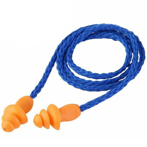 12PCS Silicone Soft Corded Ear Plugs Reusable Hearing Protect Safety E ...