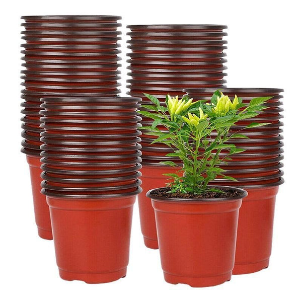 Plastic Plant Pots Growing Container 100PCS 5Sizes – Discount Packaging ...