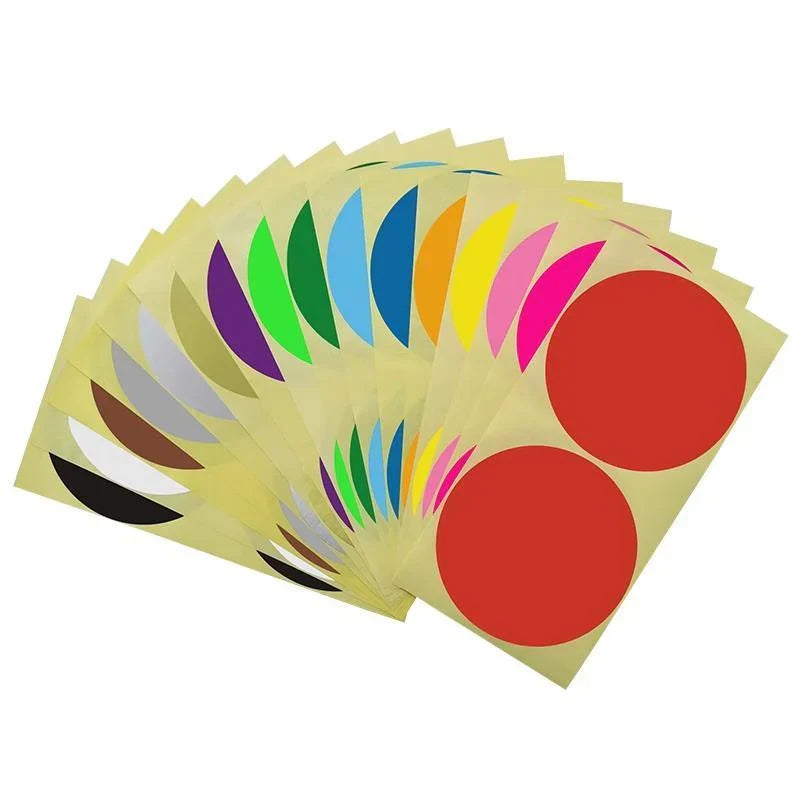 Self Adhesive Round Stickers 1-15Sheets 13Colours – Discount Packaging ...