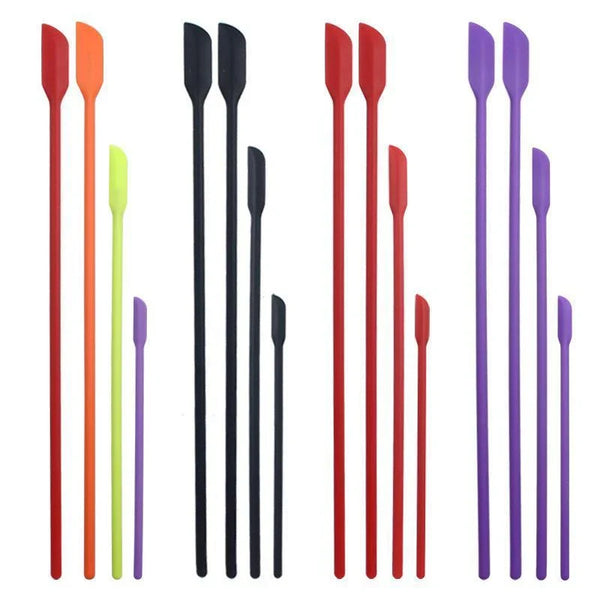 Silicone Spatula Set - 4pcs Mini Jar Scrapers for Efficient Cleaning ...